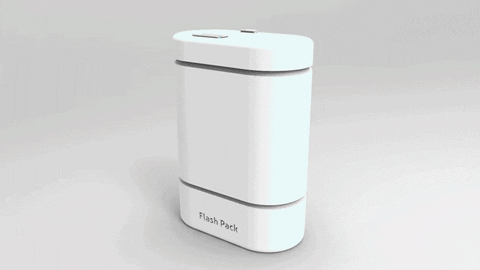 Flashpack power bank charges in just 14 minutes.