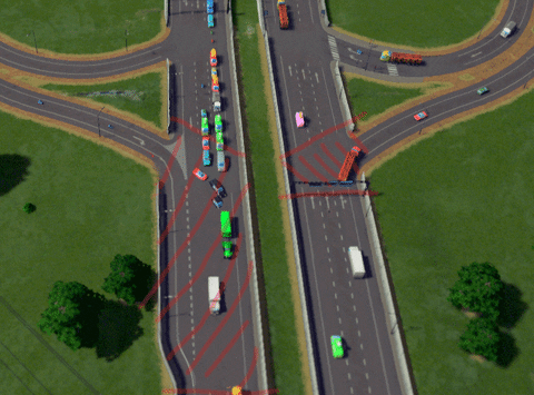 Make highway intersections 'large' to allow merging lanes : CitiesSkylines